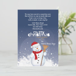 Happy Face Snowman Holiday Moving Announcement | Zazzle