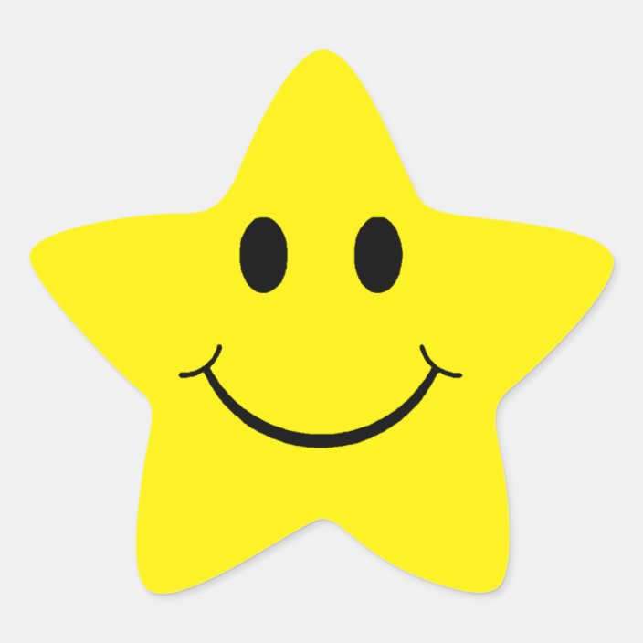 Happy Face Star Sticker | Zazzle.com