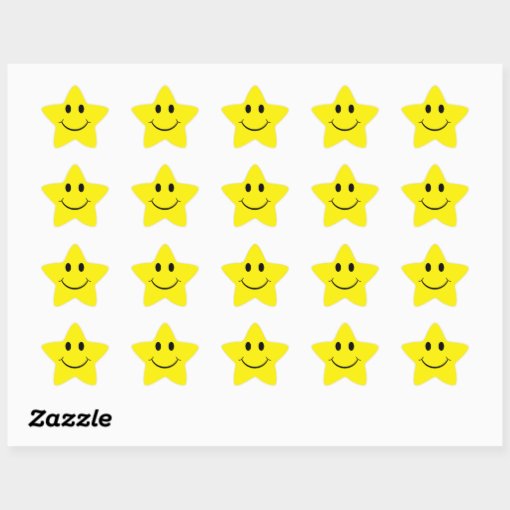 Happy Face Star Sticker | Zazzle