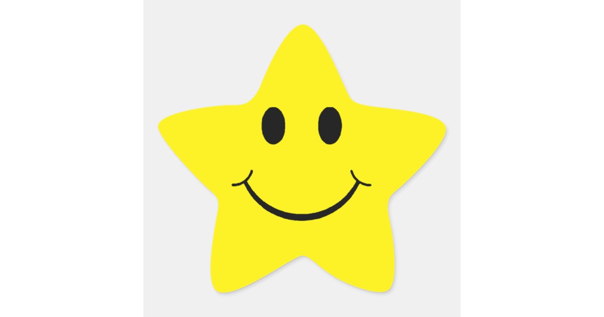 Happy Face Star Sticker | Zazzle