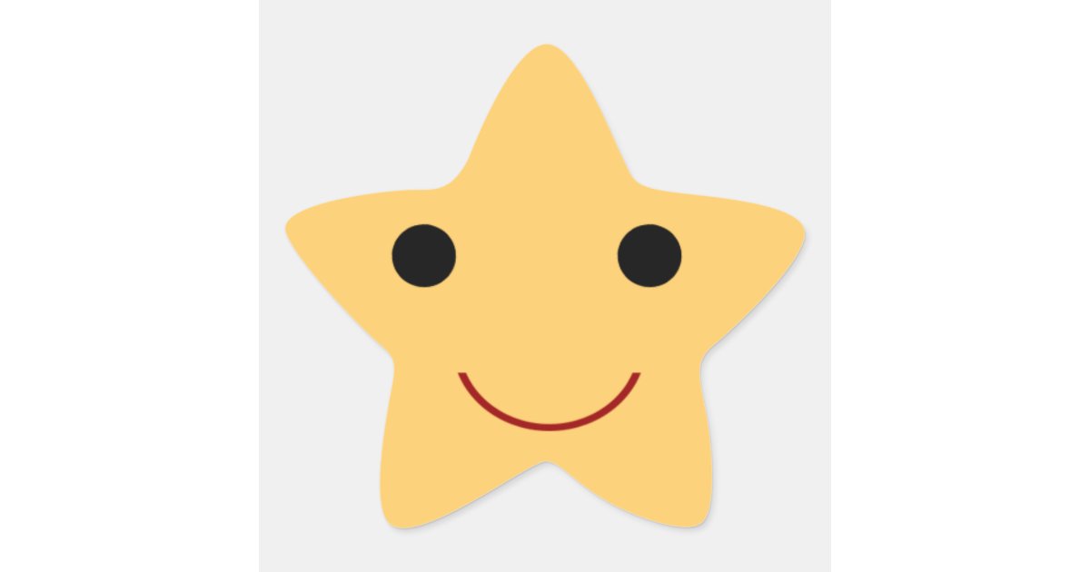 Happy Face Star Sticker | Zazzle