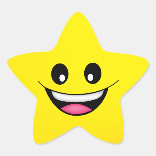 Happy Face Star Sticker | Zazzle.com