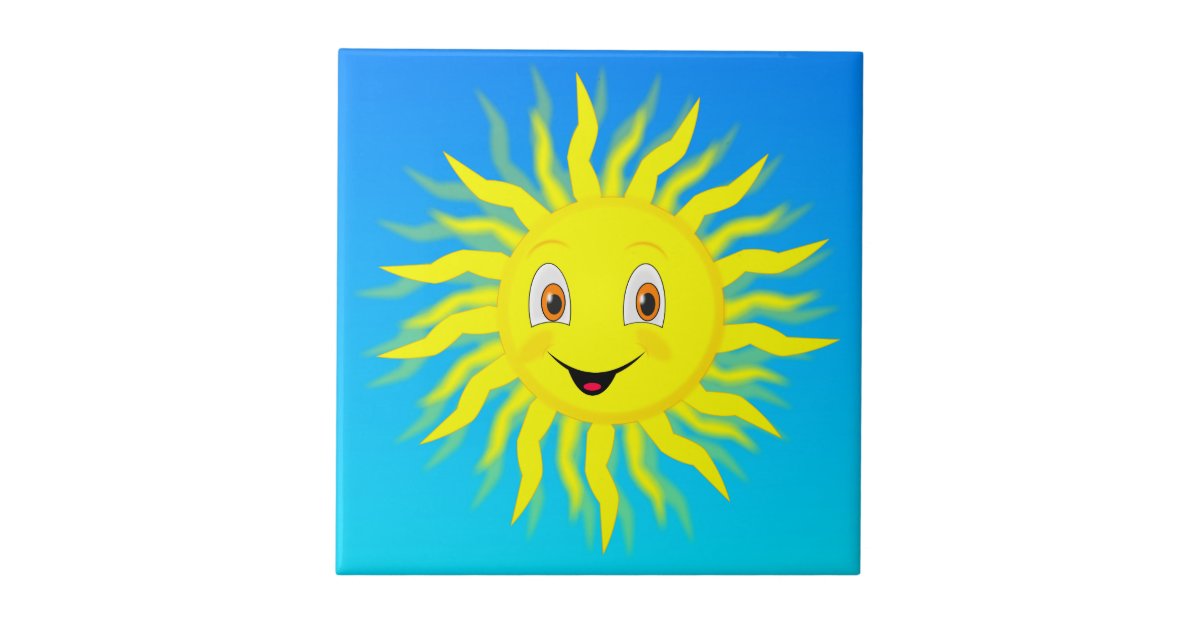 Happy Face Sunshine Ceramic Tile | Zazzle
