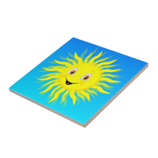 Happy Face Sunshine Ceramic Tile | Zazzle
