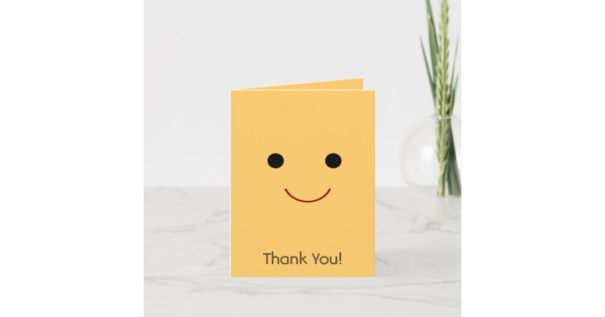 Happy Face Thank You Card | Zazzle