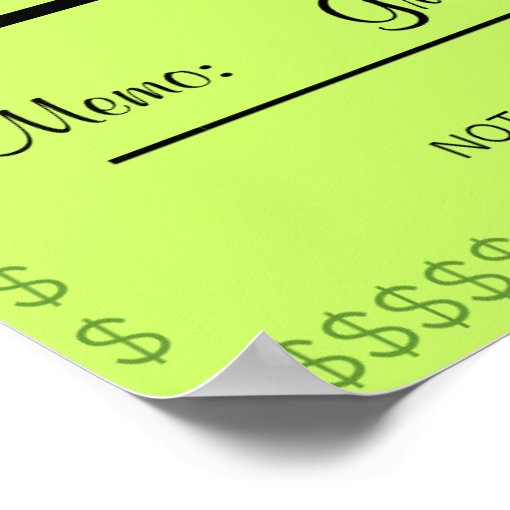 Happy Fake Lottery Check Huge Poster | Zazzle