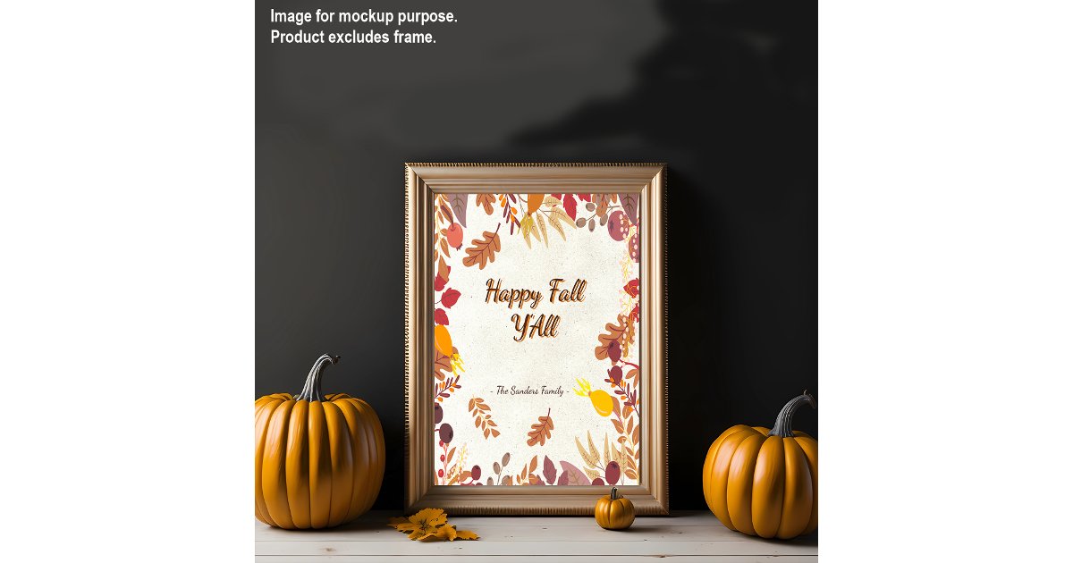 Happy Fall Autumn Thanksgiving Customize Poster | Zazzle