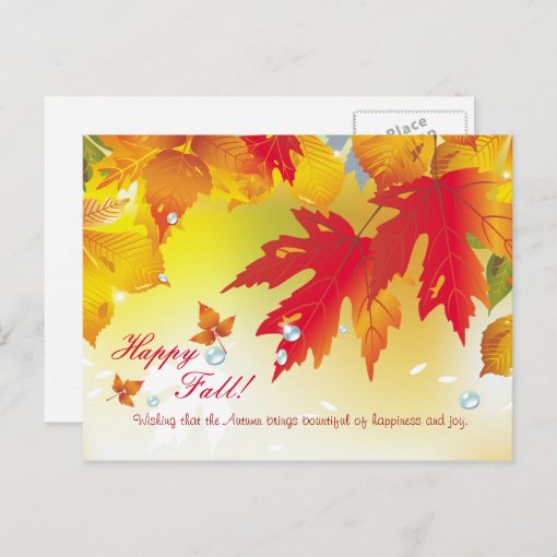 Happy Fall! Beautiful Autumn Postcards | Zazzle