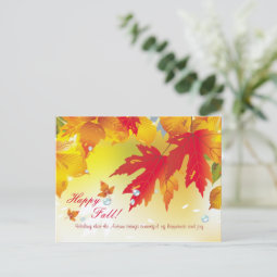 Happy Fall! Beautiful Autumn Postcards | Zazzle