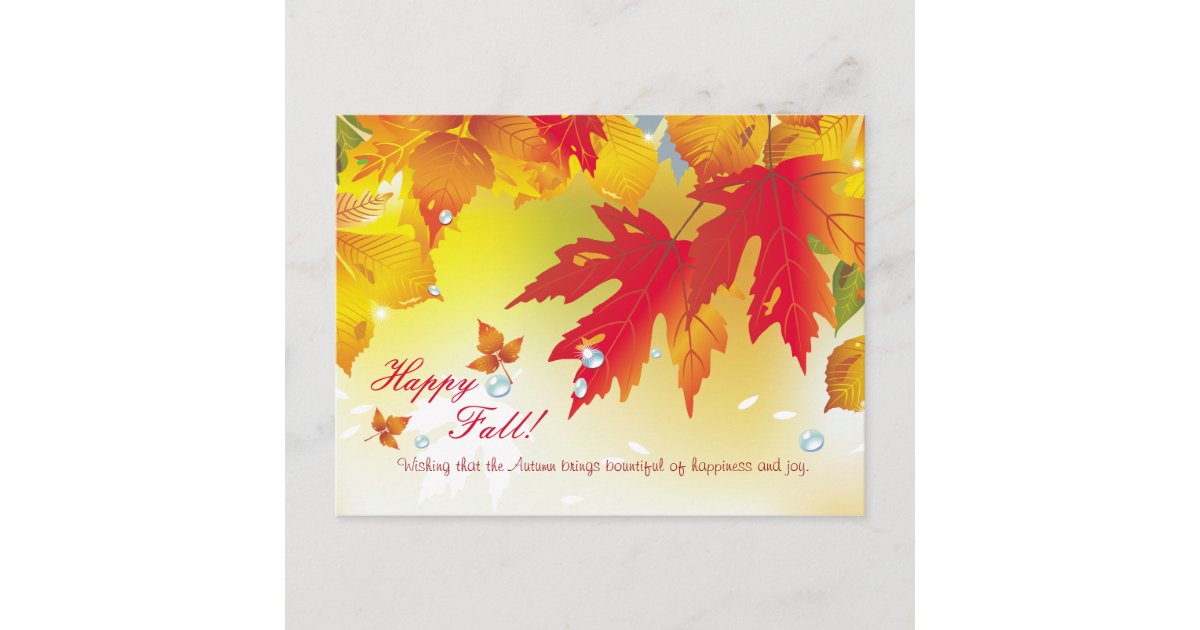 Happy Fall! Beautiful Autumn Postcards | Zazzle