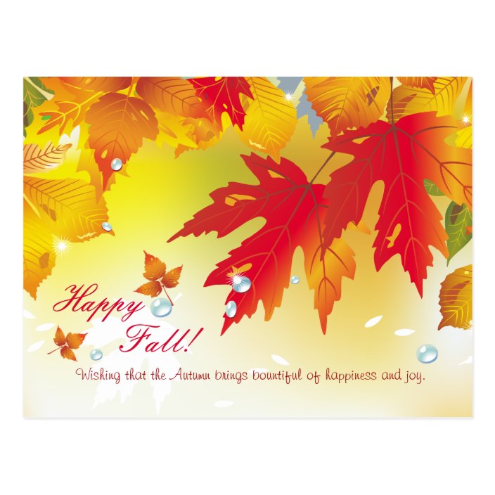 Happy Fall! Beautiful Autumn Postcards | Zazzle.com