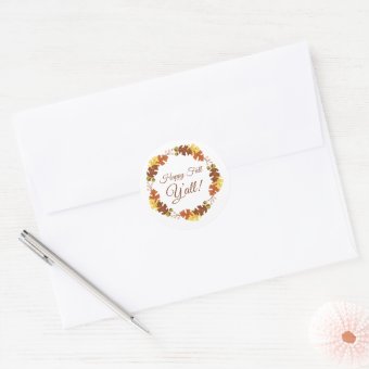 Happy Fall Classic Round Sticker | Zazzle
