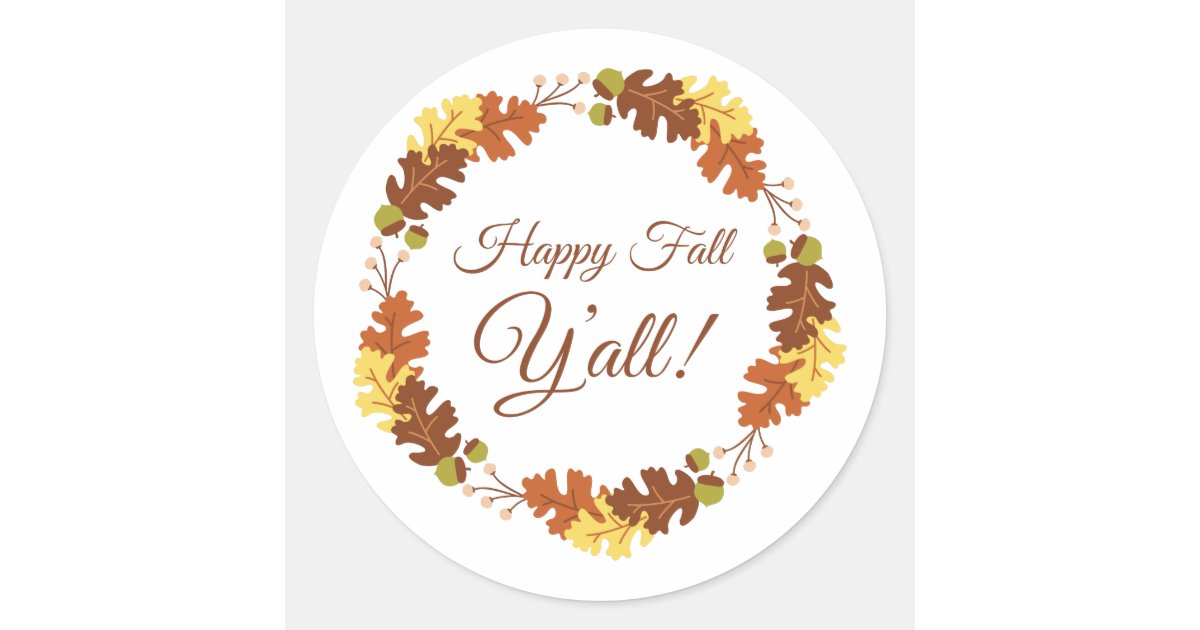 Happy Fall Classic Round Sticker | Zazzle