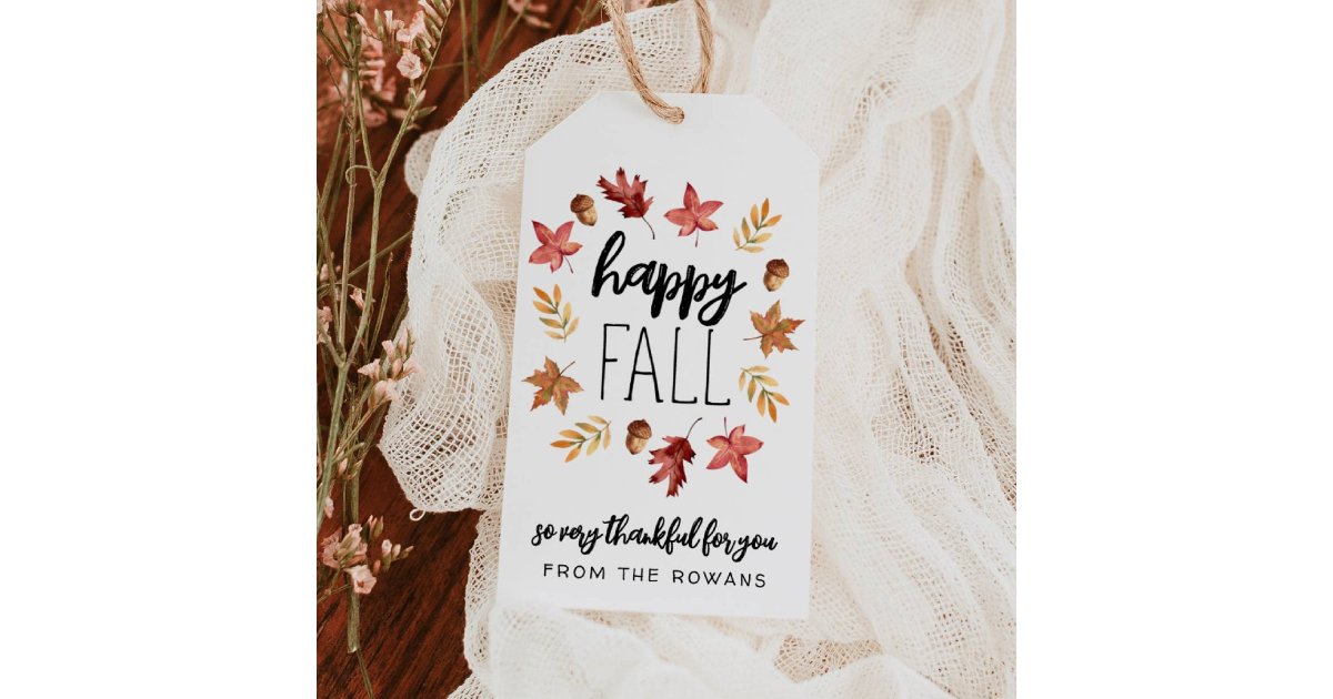 Happy Fall Gift Tag | Zazzle