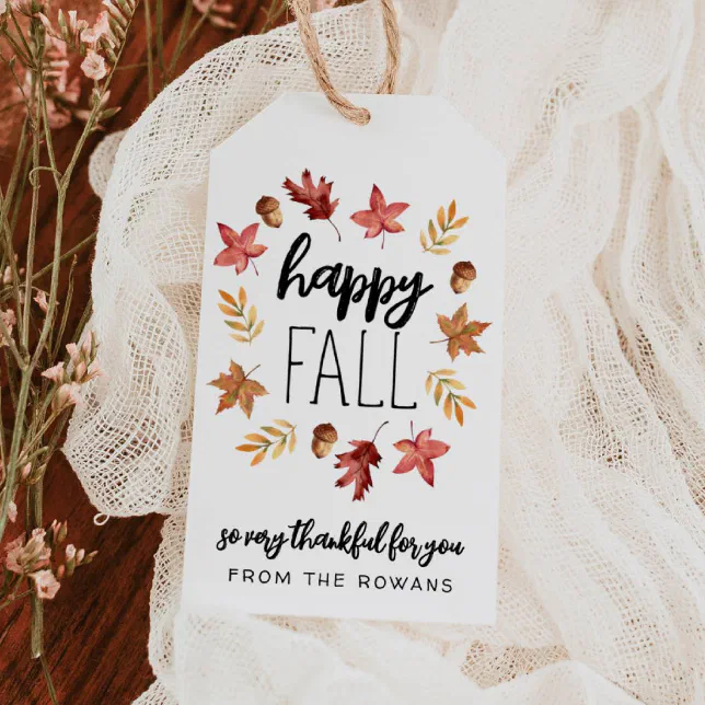 Happy Fall Gift Tag | Zazzle
