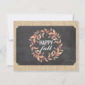 Happy Fall Harvest Festival Thank you Card Chalk | Zazzle