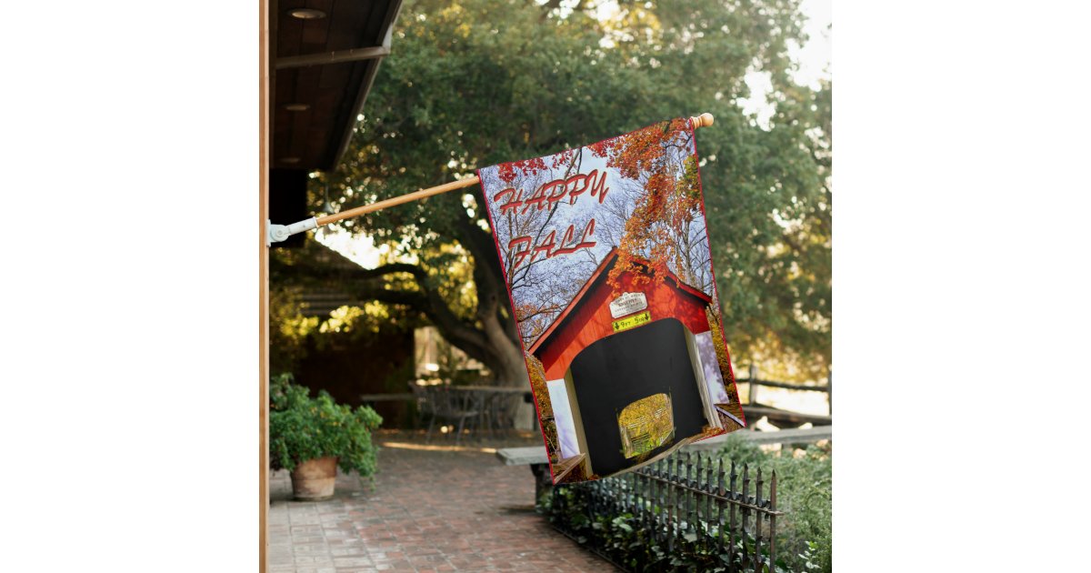 Happy Fall House Flag | Zazzle