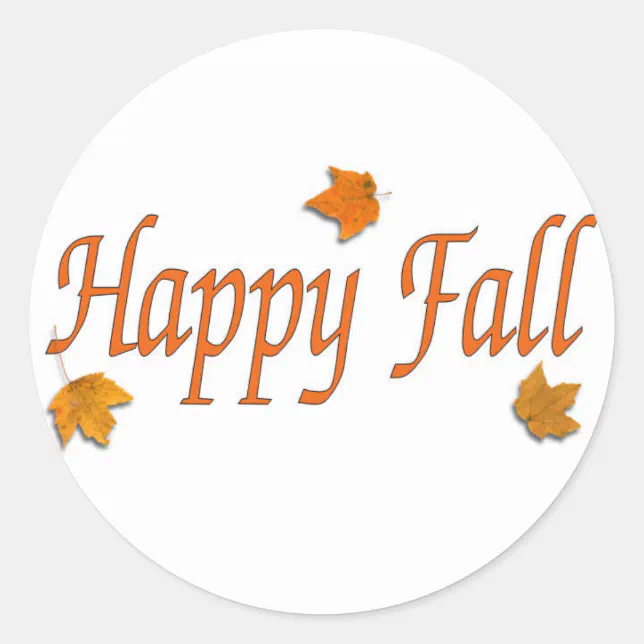 Happy Fall Items Classic Round Sticker | Zazzle
