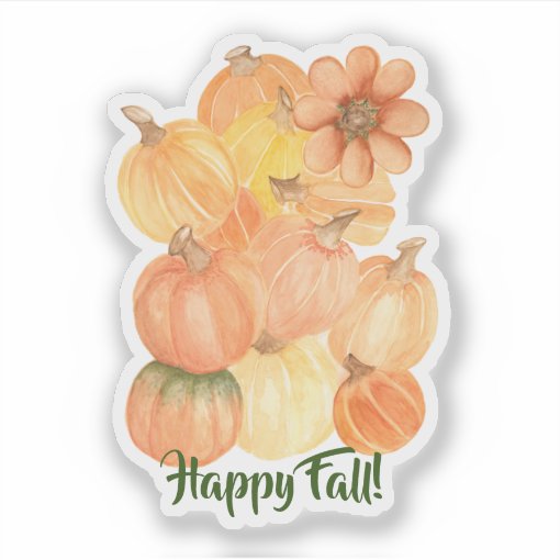 Happy Fall Pumpkins Sticker | Zazzle