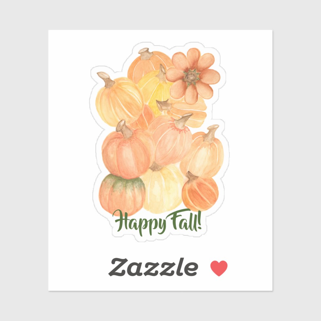 Happy Fall Pumpkins Sticker | Zazzle