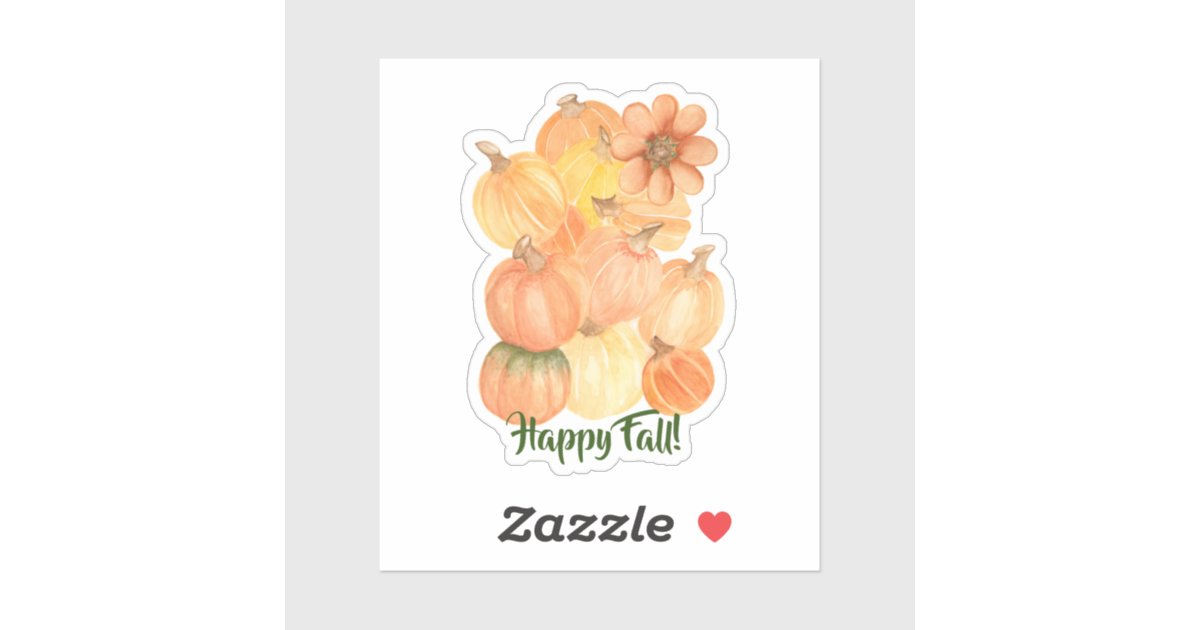 Happy Fall Pumpkins Sticker | Zazzle