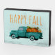 Happy Fall Vintage Pickup Truck and Pumpkins Wooden Box Sign | Zazzle