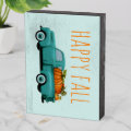 Happy Fall Vintage Pickup Truck and Pumpkins Wooden Box Sign | Zazzle