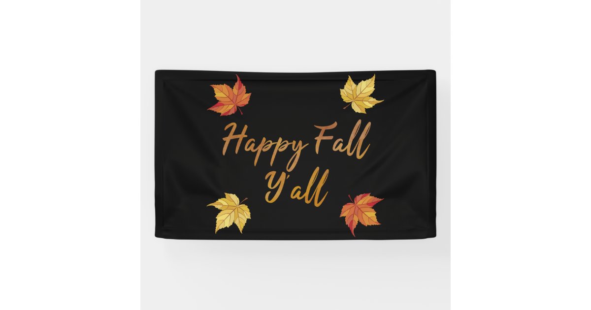 Happy Fall Y'all Autumn Maple Leaf Banner | Zazzle