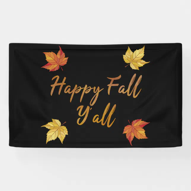 Happy Fall Y'all Autumn Maple Leaf Banner | Zazzle