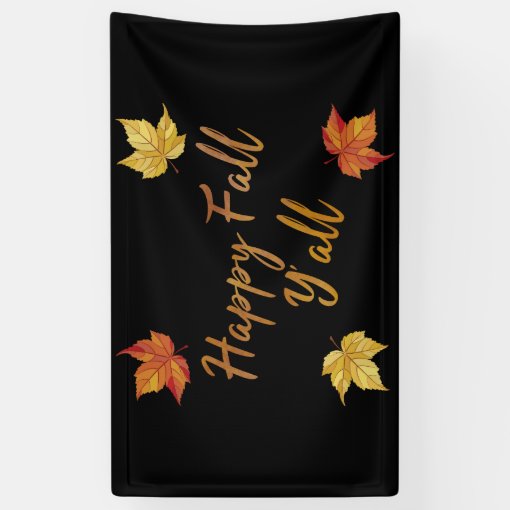 Happy Fall Y'all Autumn Maple Leaf Banner | Zazzle