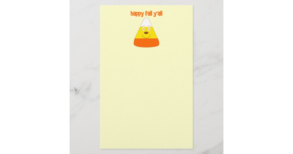 Happy Fall y'all candy corn stationary Stationery | Zazzle