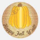 Happy Fall Y'all Classic Round Sticker | Zazzle.com