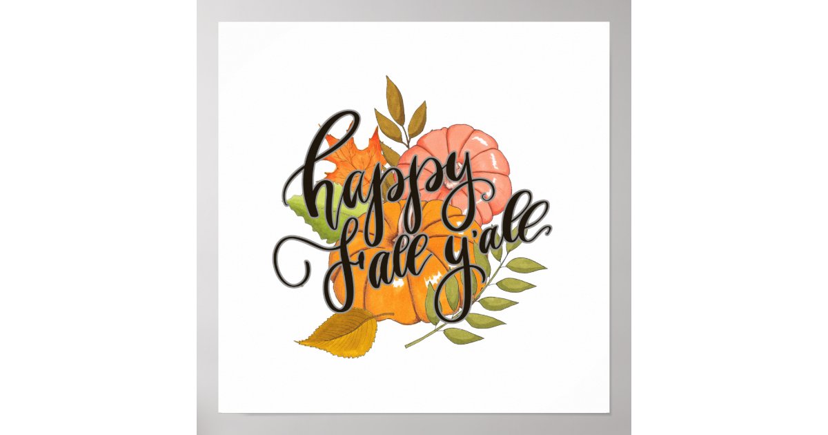 Happy Fall Y'all Poster | Zazzle