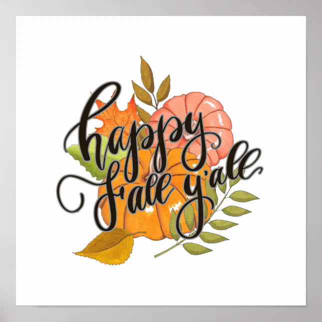 Happy Fall Y'all Poster | Zazzle