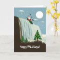 Happy Fallidays Kayaking Santa Claus Card | Zazzle