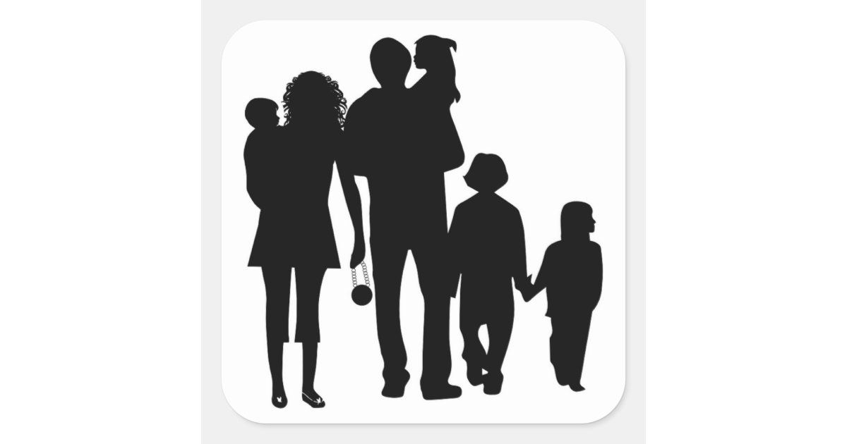 HAPPY FAMILY SQUARE STICKER | Zazzle