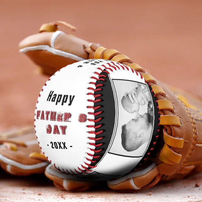 Happy Father`s Day Best Dad 3 Photo Collage Baseball | Zazzle