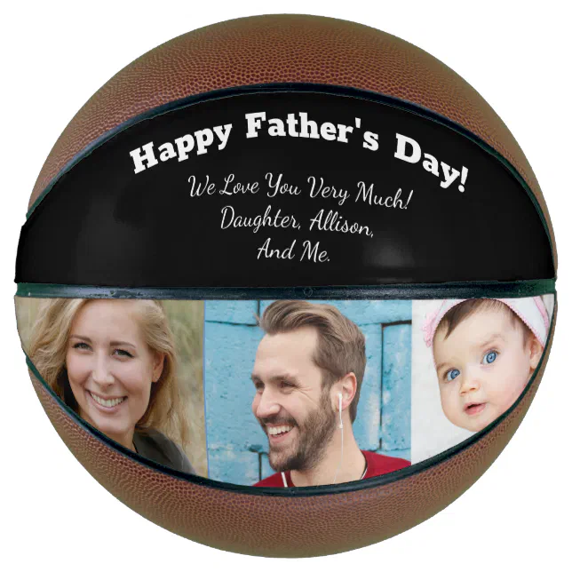 Happy Father’s Day! DIY Message, 3 Photos, Black Basketball | Zazzle