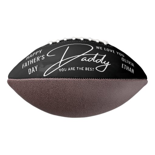 Happy Father's Day 3 Photo Collage Personalized Football | Zazzle