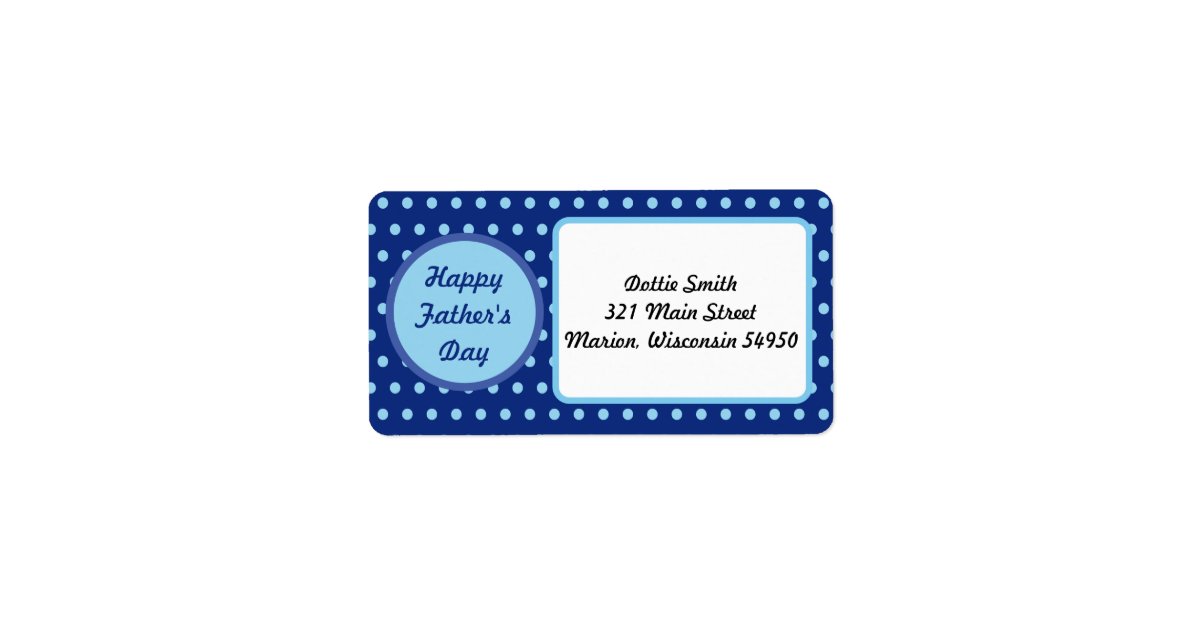 Happy Father's Day Address Labels (Navy & Blue) | Zazzle