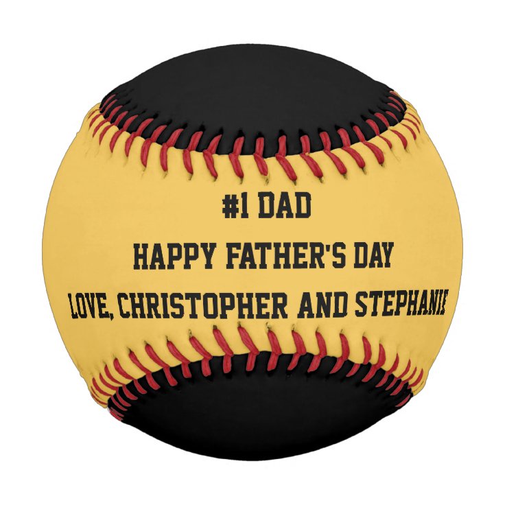 Happy Father's Day Baseball, #1 Dad, Custom Baseball | Zazzle