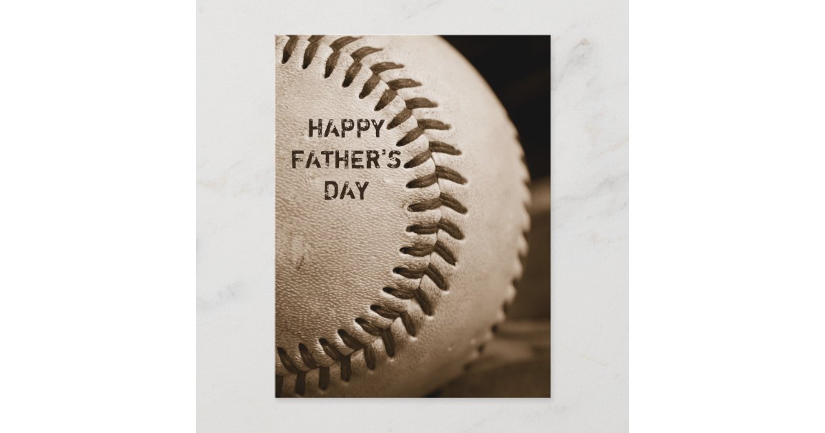 Happy Father's Day Baseball Postcard | Zazzle