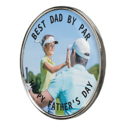 Happy Fathers Day Best Dad By Par Custom Photo Golf Ball Marker | Zazzle