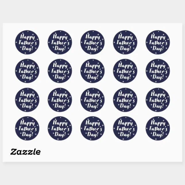 Happy Fathers Day Classic Round Sticker | Zazzle