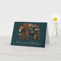 Happy Father's Day Cute Bears Folk Art Card | Zazzle