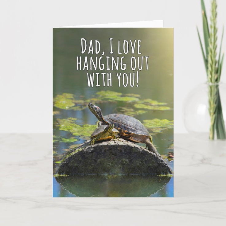 Happy Father's Day Cute Turtles Hanging Out Holiday Card | Zazzle
