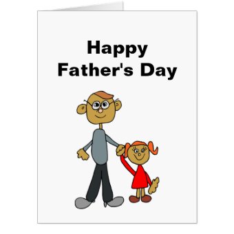Happy Father's Day Dad and Daughter Cartoon Big Card | Zazzle