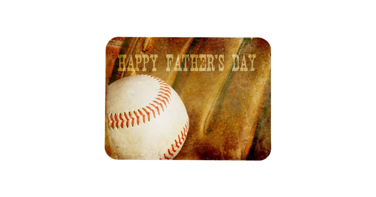 Happy Father's Day Faded Baseball Magnet | Zazzle