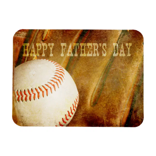Happy Father's Day Faded Baseball Magnet | Zazzle