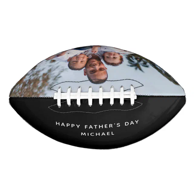 Happy Father's Day Family Custom Name Photo Football | Zazzle